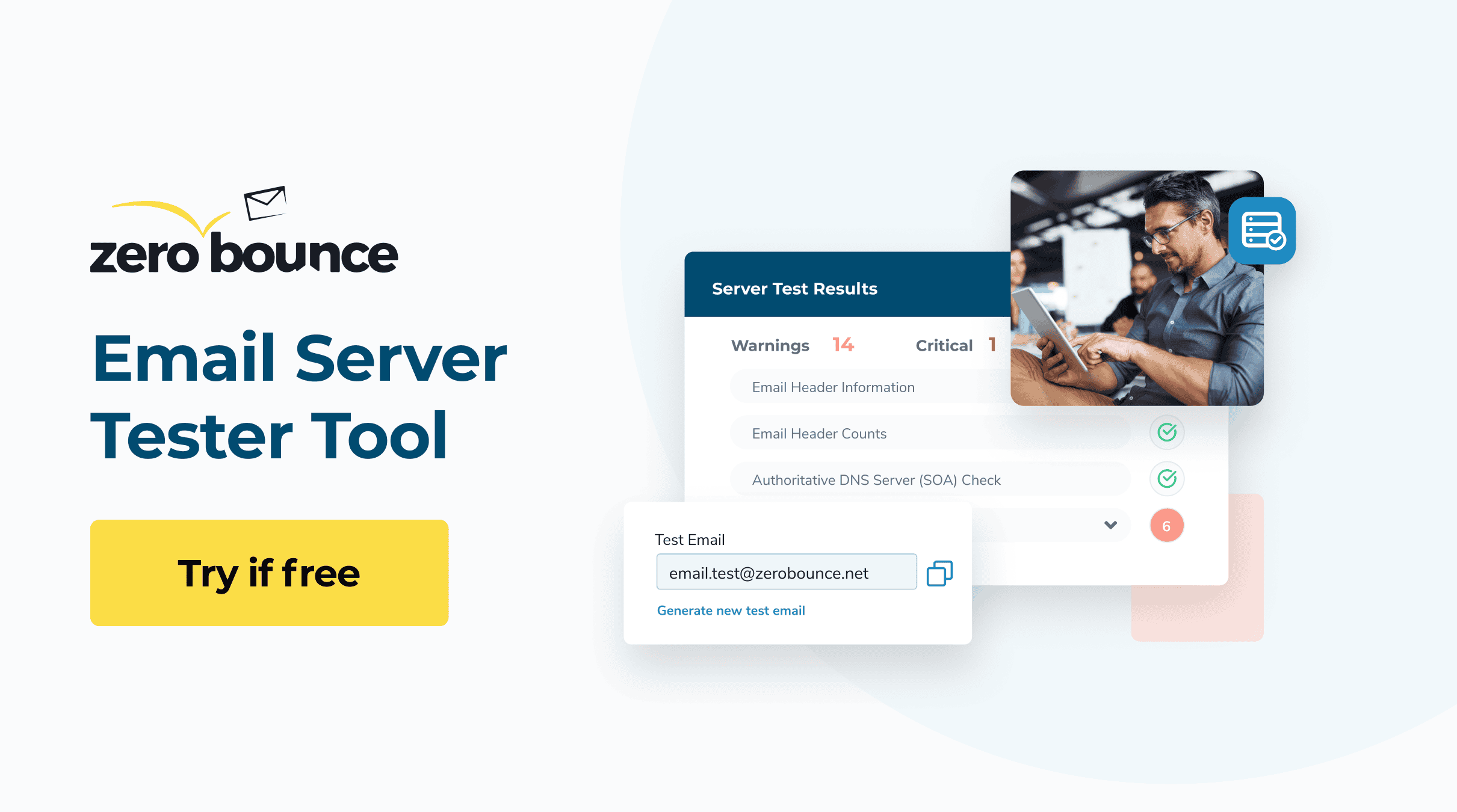 Herramienta de prueba de servidor de correo electrónico | ZeroBounce